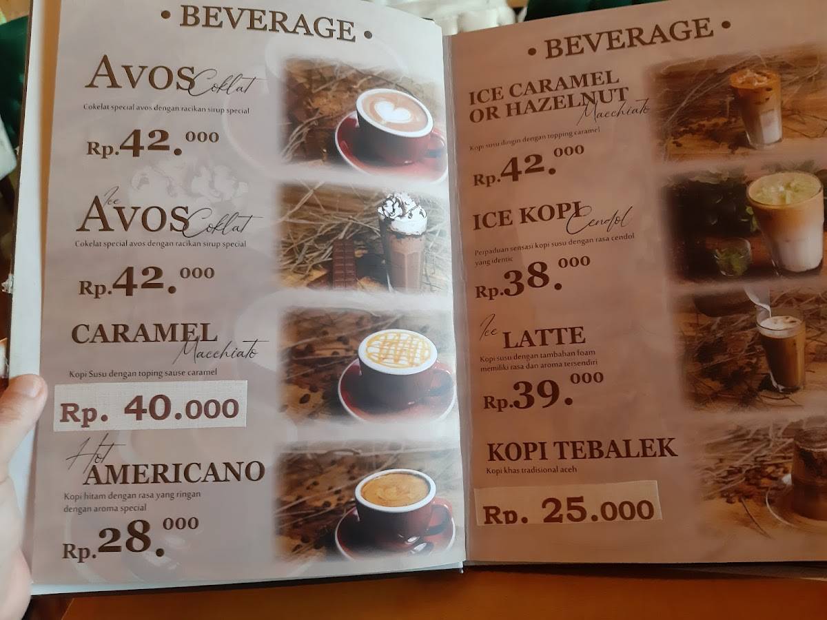 Menu at Avos Coffee & Resto restaurant, Medan