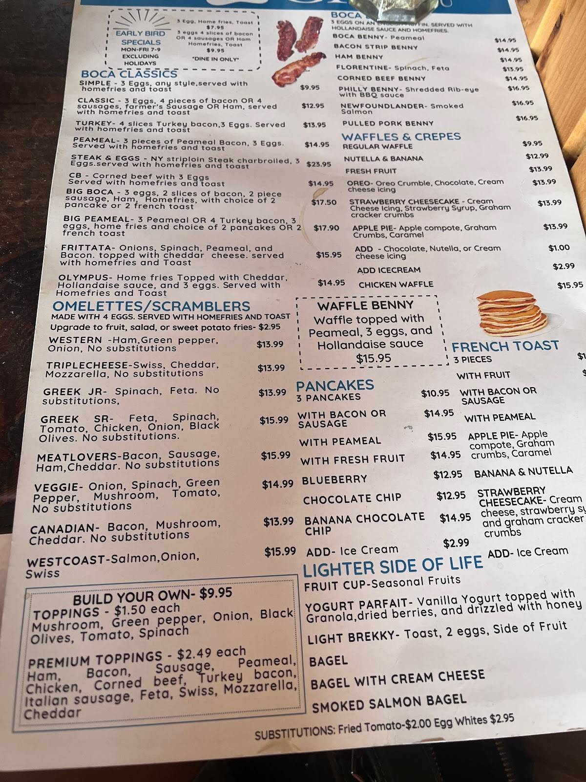 Menu at BOCA Brunch On Cosburn Avenue restaurant, Toronto