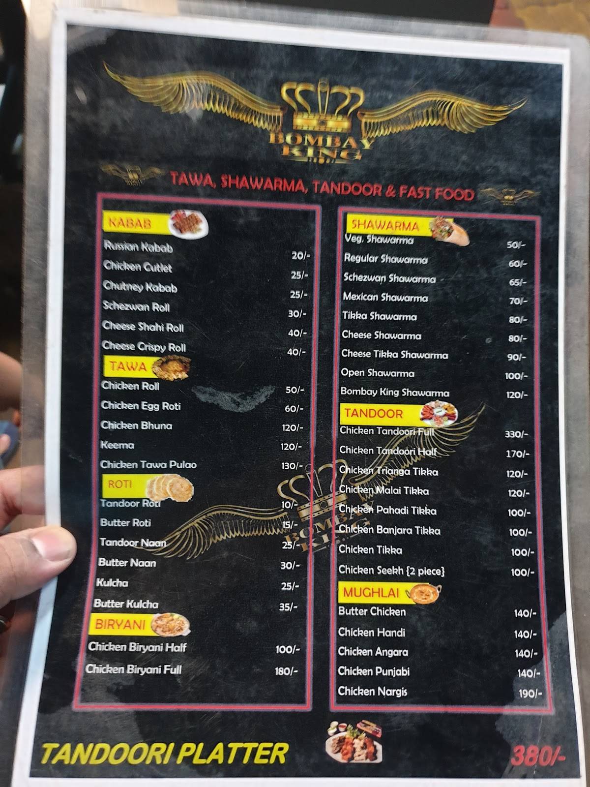 Menu at BOMBAY KING FAST FOOD RESTAURANT, Ratnagiri