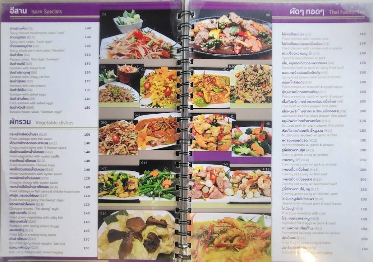 Carta del restaurante Baan Rabiang Nam, Nonthaburi
