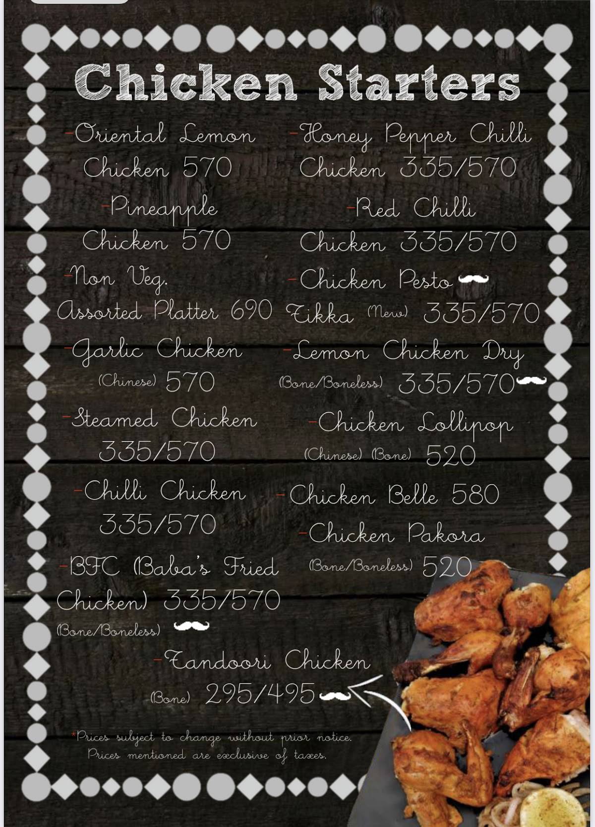 Menu at Baba’s (Baba Chicken) Infinity, Cyber City, Gurugram, Infinity ...