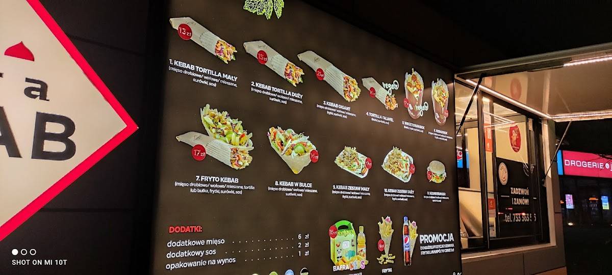 Menu at Bafra Kebab, Katowice, Józefowska 108