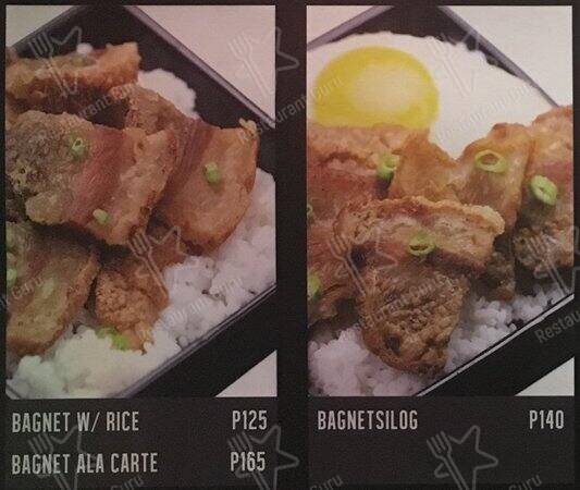 Menu at Bagneto Kapitolyo restaurant, Pasig