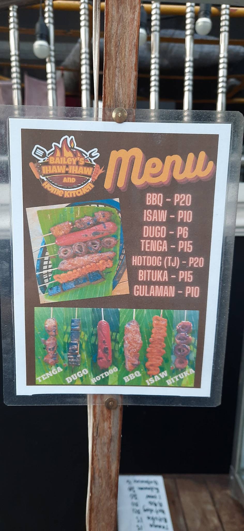 Menu at Bailey's Ihaw Ihaw restaurant, Muntinlupa
