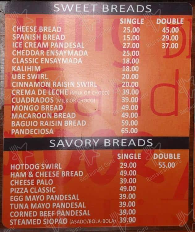 Menu at Balai Pandesal - Escriva Drive, Pasig, Escriva Dr