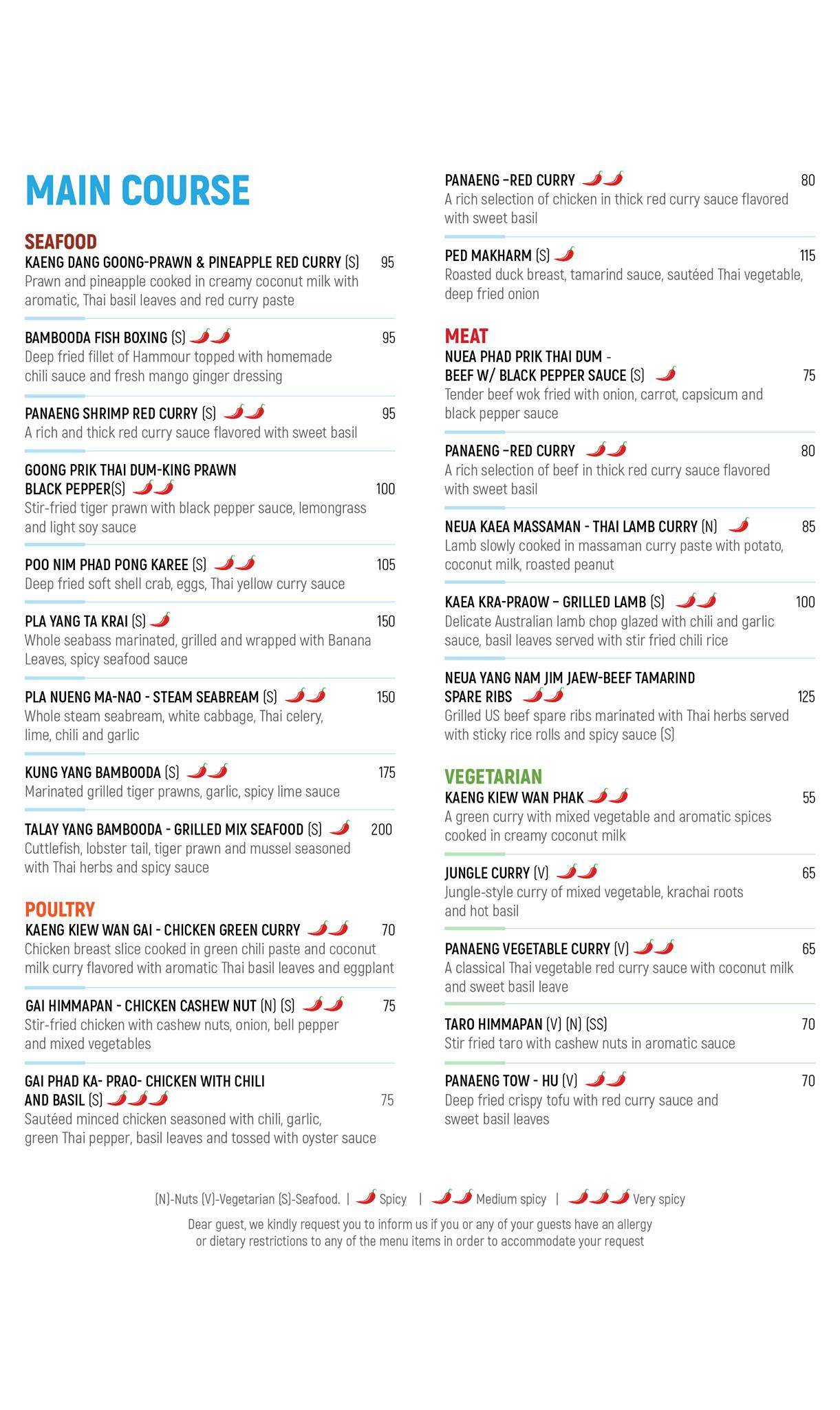 Carta del restaurante Bambooda Thai Fusion, Dubai, Mövenpick Grand Al ...