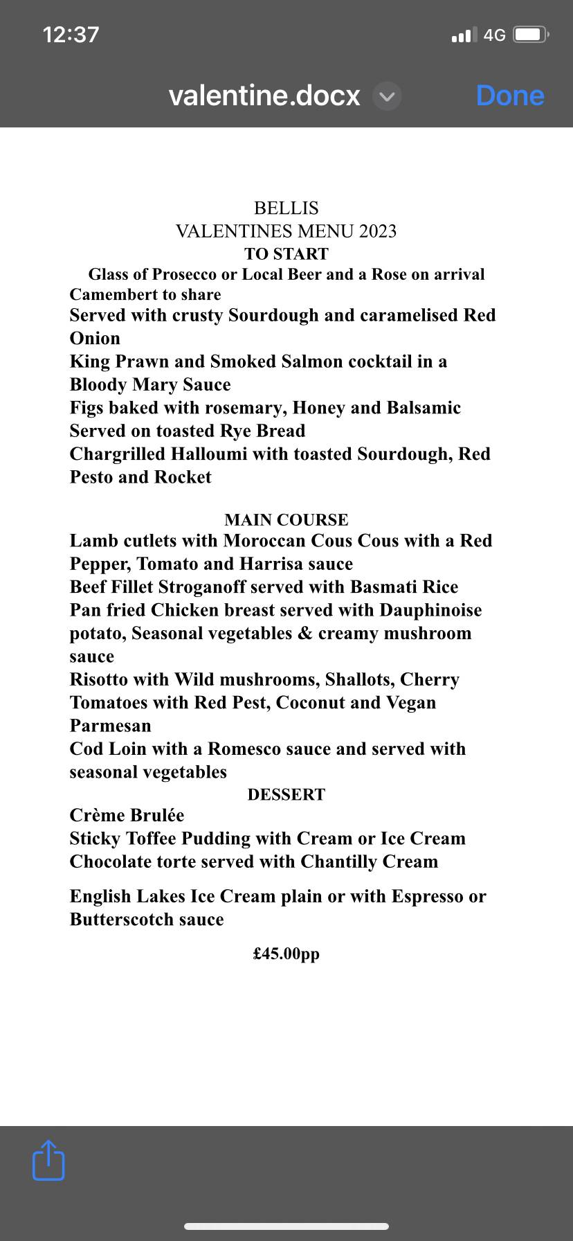 Menu at Bellis Cafe & Bistro, Ambleside