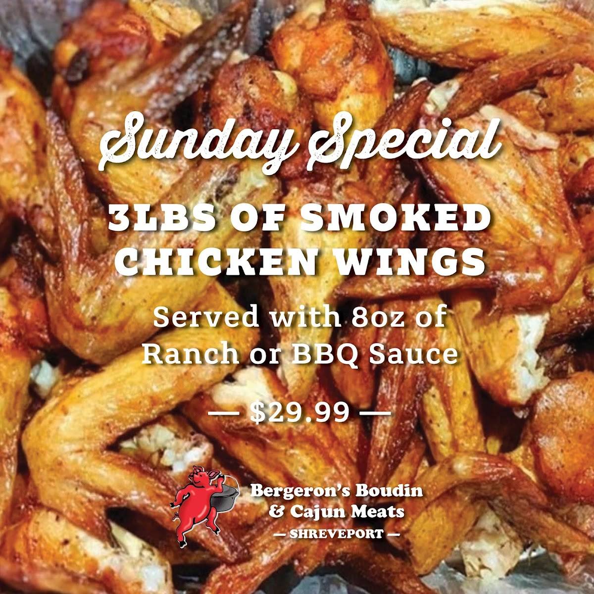 Menu at Bergeron's Boudin & Cajun Meats restaurant, Shreveport