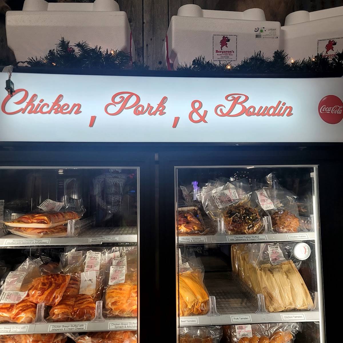 Menu at Bergeron's Boudin & Cajun Meats restaurant, Shreveport