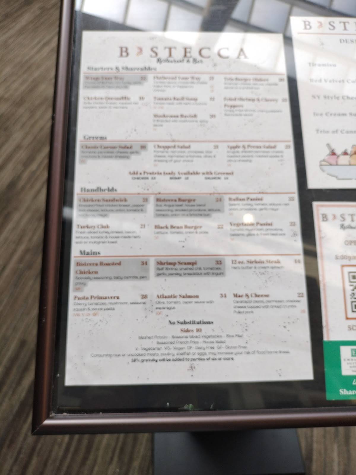 Menu at Bistecca restaurant, Parsippany-Troy Hills, 909 Parsippany Blvd