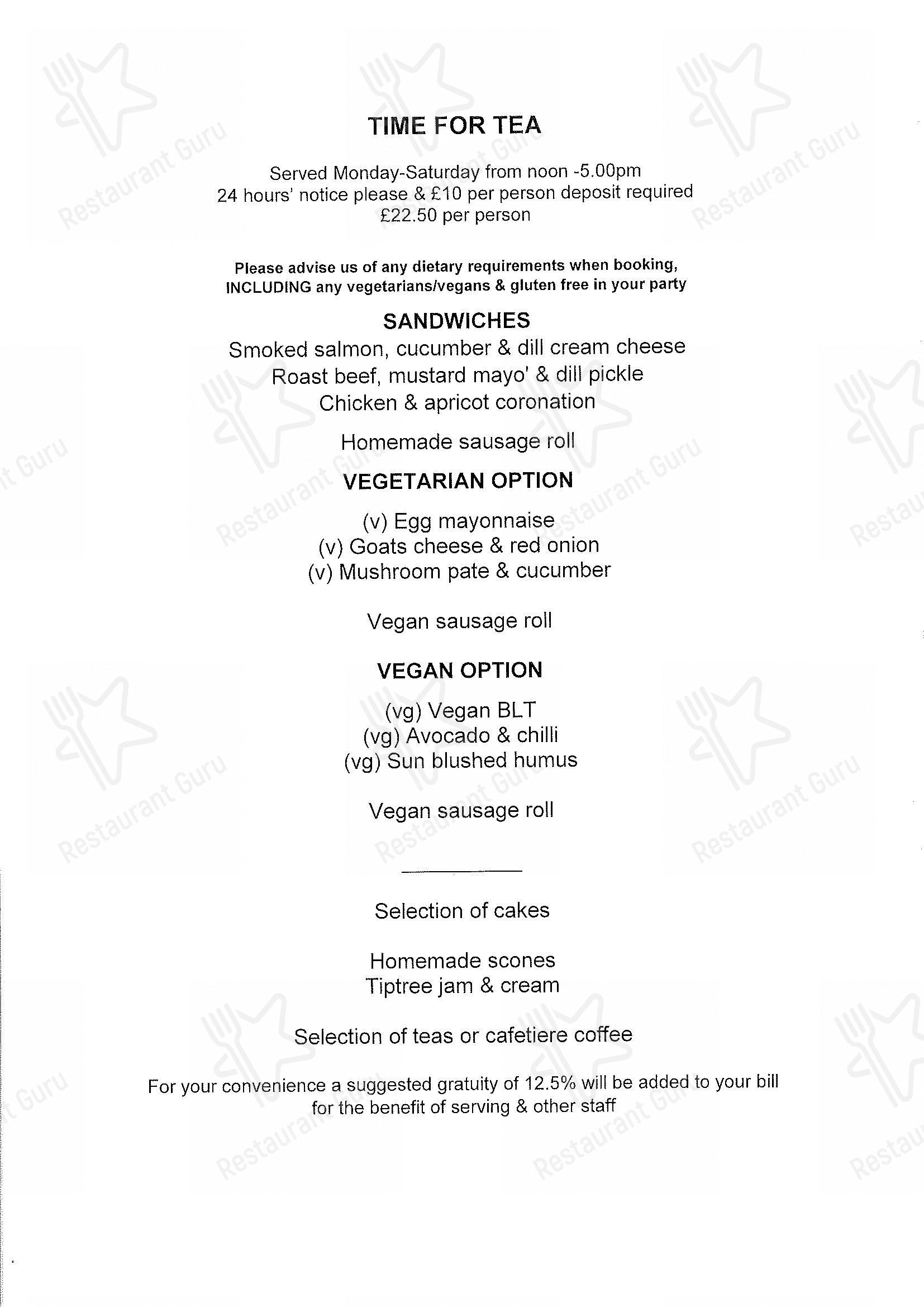 Menu at Blue Strawberry Bistro restaurant, Hatfield Peverel