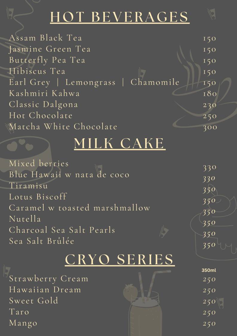 Menu at Bombay Boba, Mumbai
