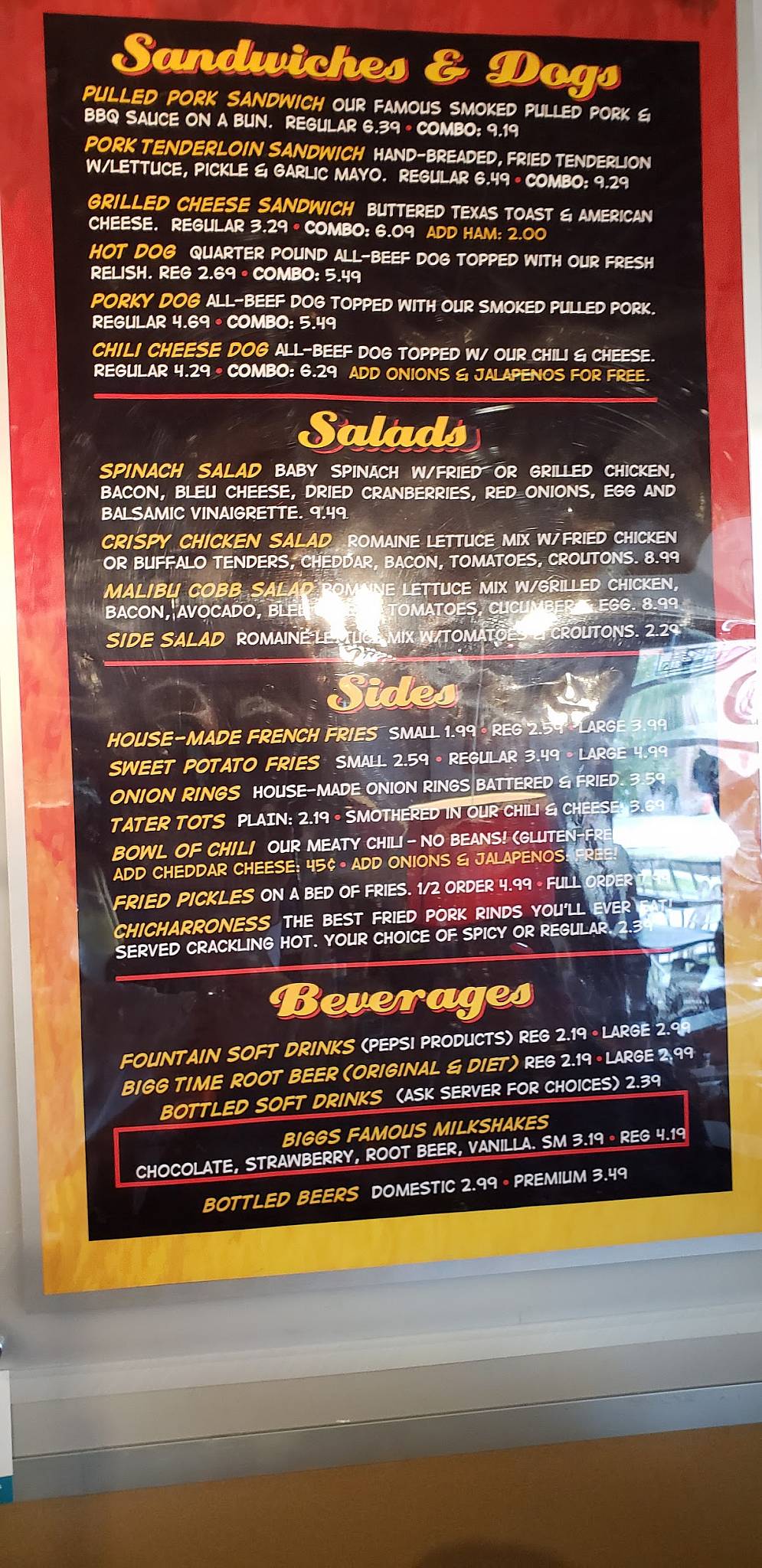 Menu at Burgers By Biggs restaurant, Lawrence, Wakarusa Dr suite a