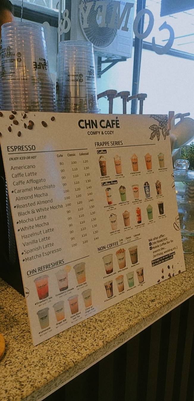 Menu at CHN CAFÉ BALANGA CITY BATAAN, City of Balanga