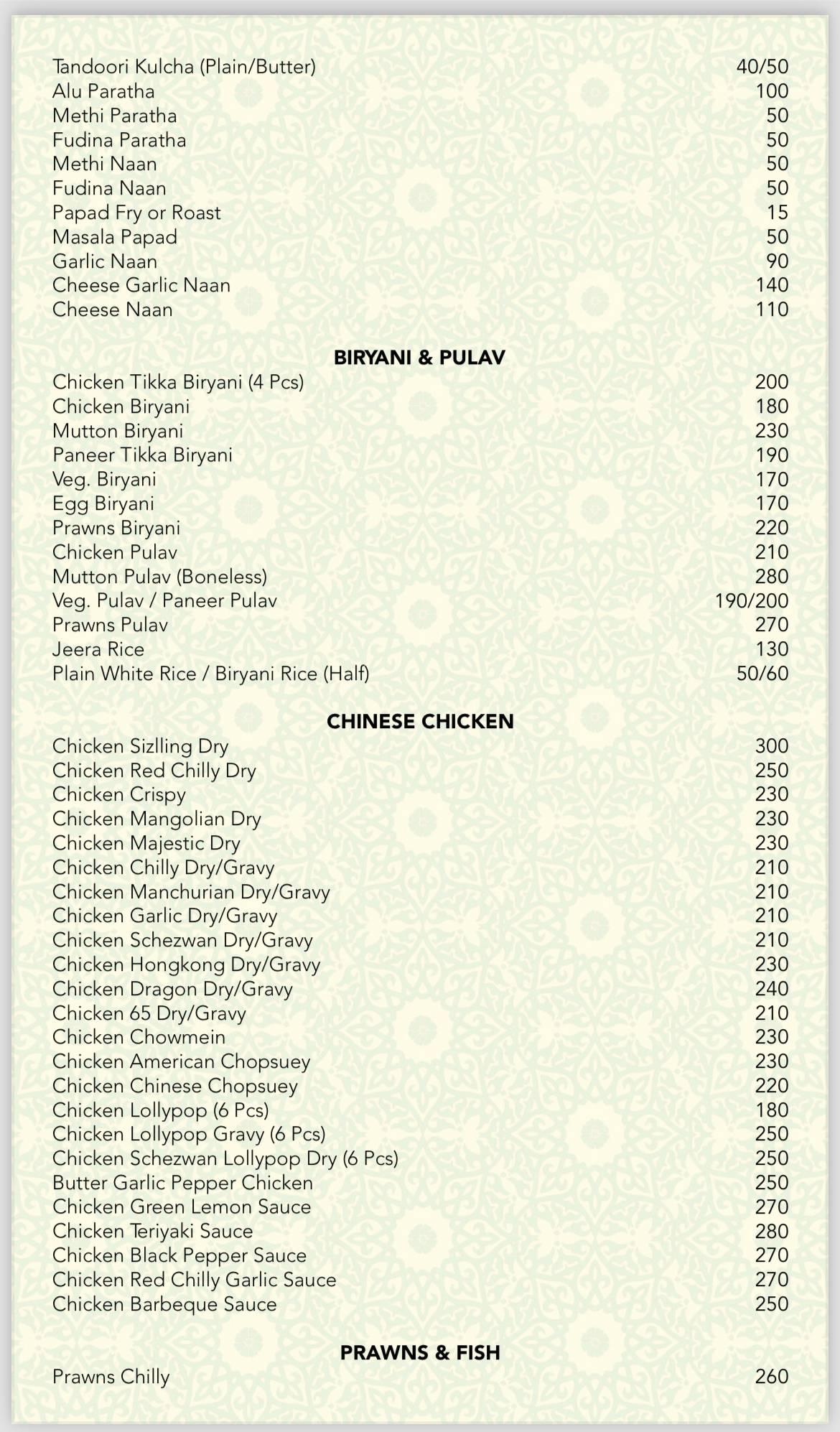 Menu at Cafe Alif - Best mughlai restaurant in jogeshwari, Mumbai, Shop ...