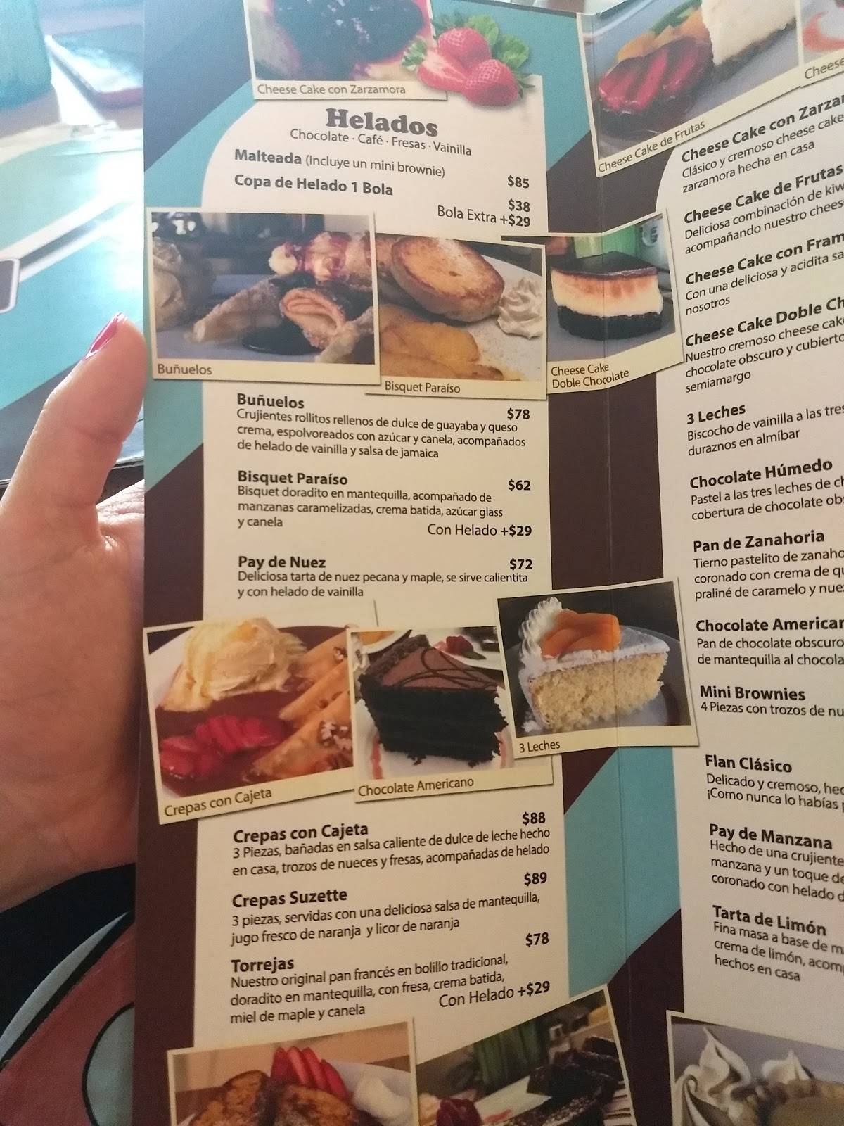 Carta de Café El Colibrí, Zapopan, Av. de Las Fuentes 68