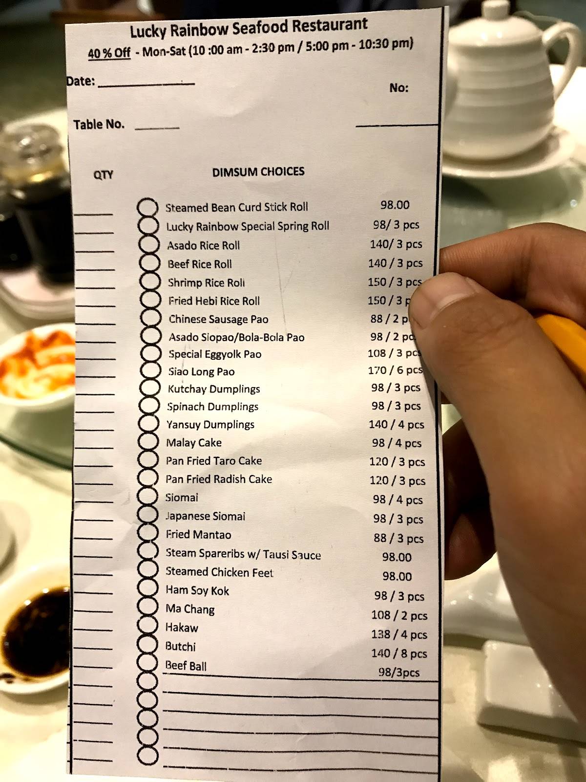 Menu at Cai Hok Seafood Restaurant, Quezon City, Unit 201-204 Z-Square Mall