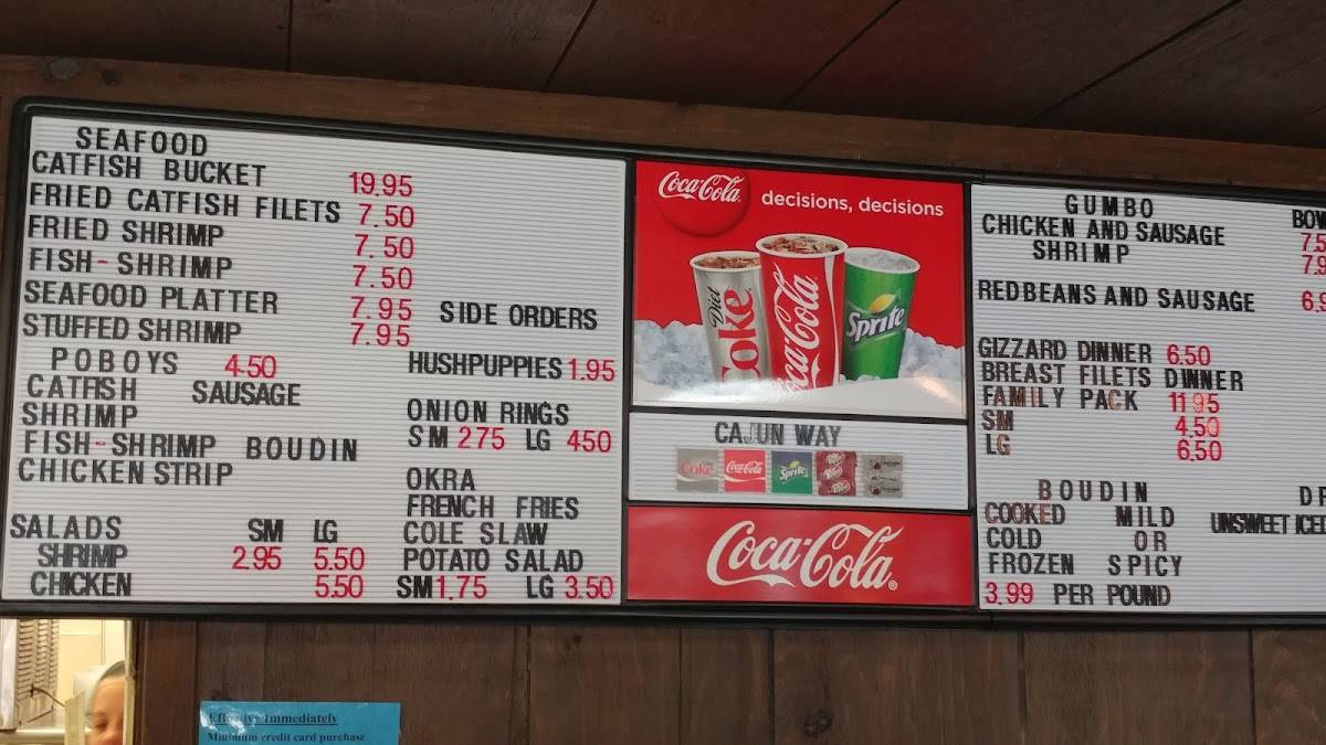 Menu at Cajun Way Restaurant, Crowley
