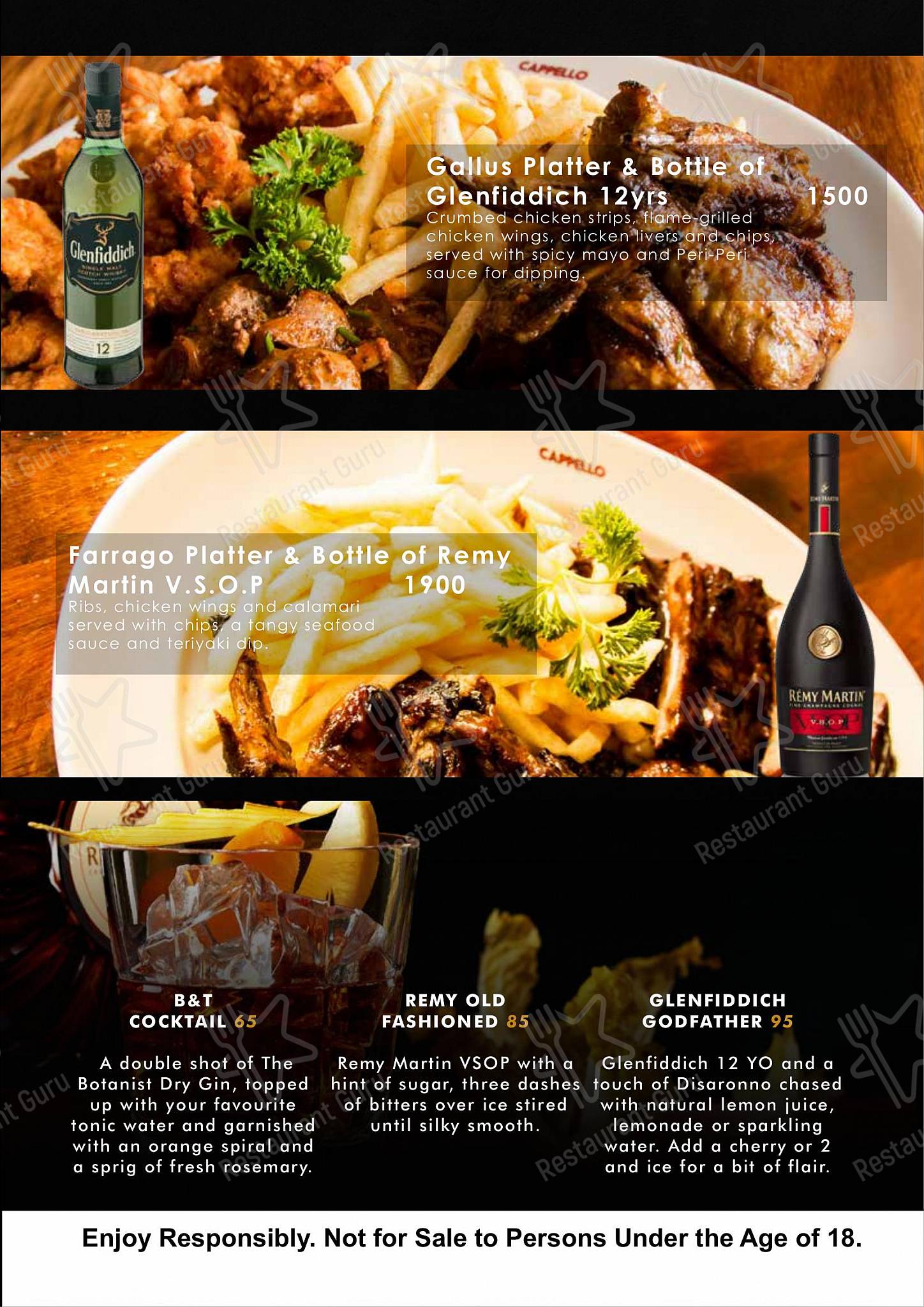 Menu at Cappello umhlanga restaurant, Durban, Shop R 34