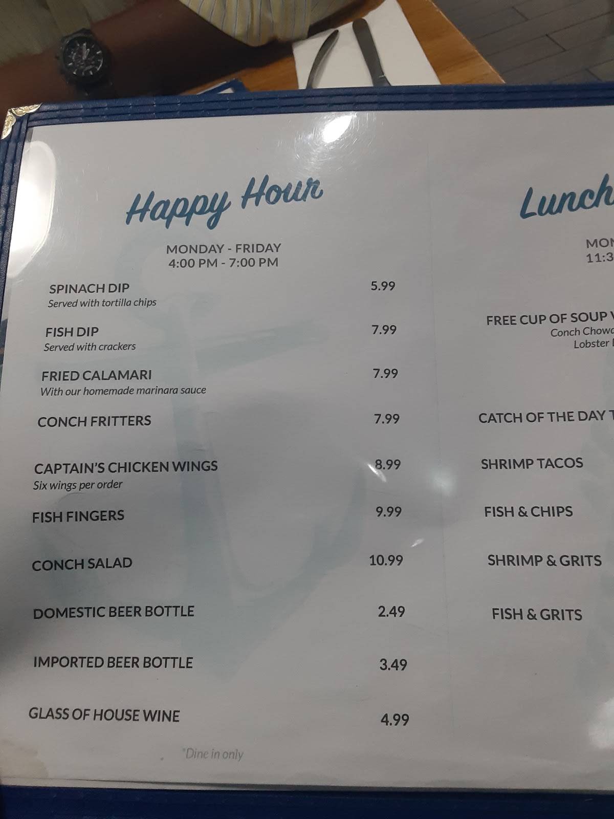 Menu at Captain Jim's Seafood Market & Restaurant, North Miami, W Dixie Hwy