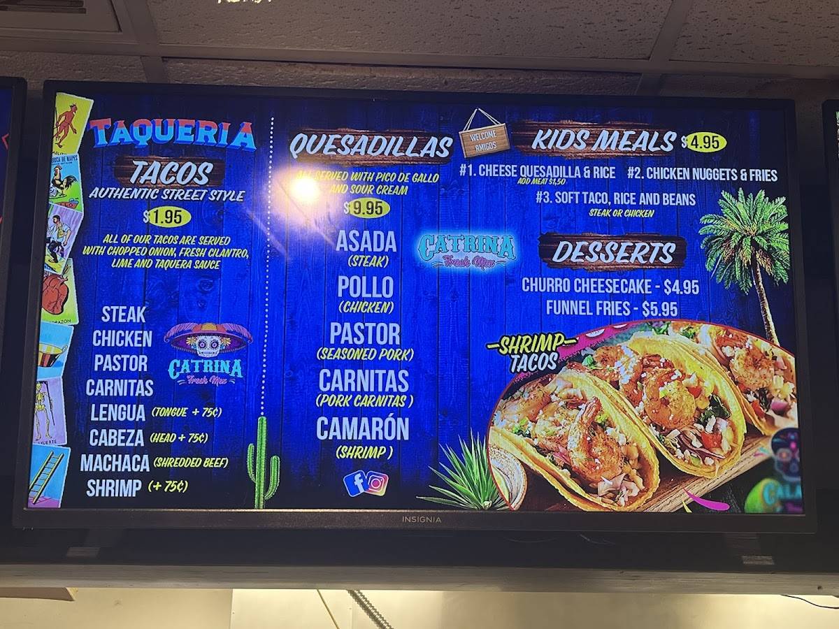 Menu at Catrina Fresh Mex restaurant, Tulsa, S Lewis Ave