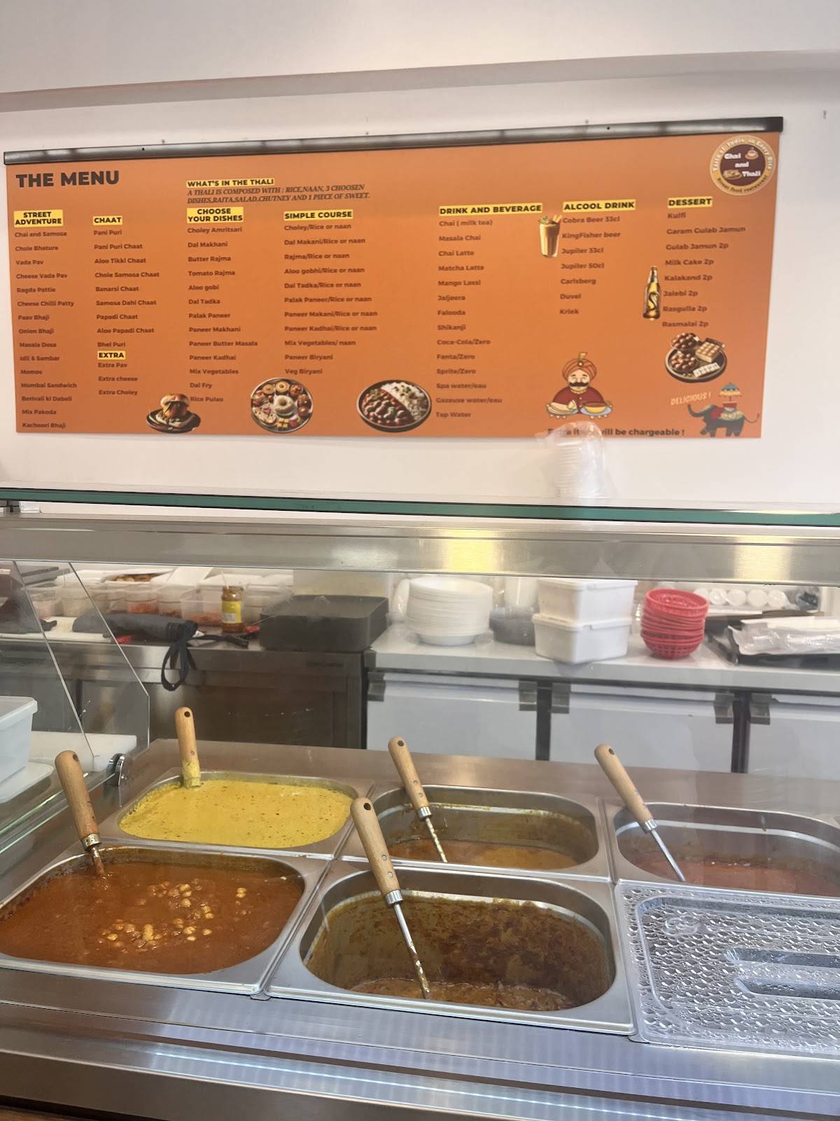 Menu at Chai and Thali restaurant, Etterbeek