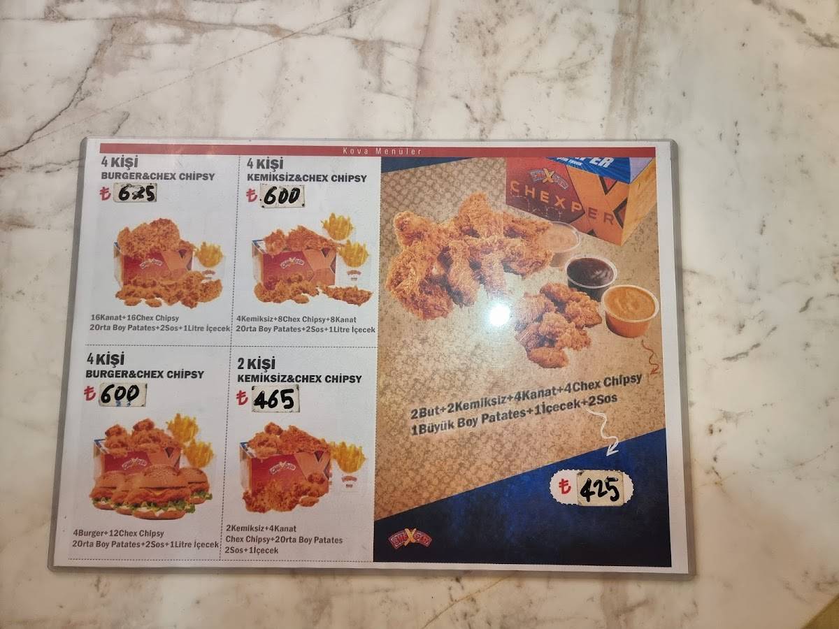 Menu at Chexper Restoran Çıtır Tavuk, Trabzon