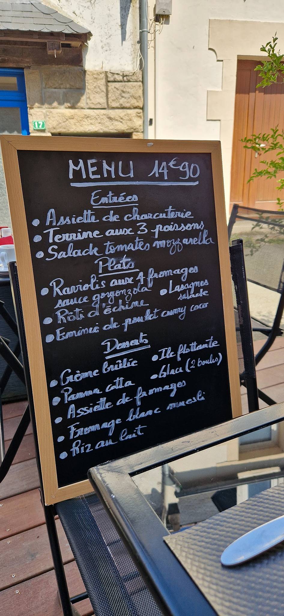 Menu au Restaurant Chez Titi, Matignon
