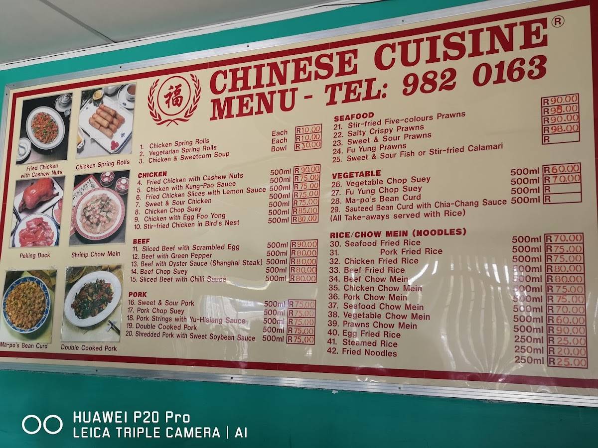 Menu at Chinese Cuisine Brackenfell restaurant, Cape Town