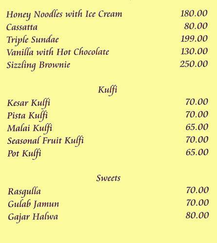 Menu at Classic Comfort Hotel, Mumbai, Film City Rd