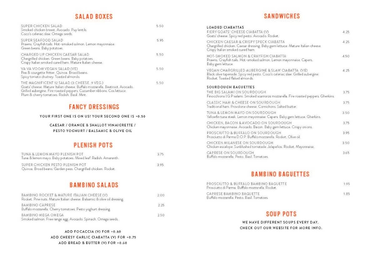 Menu at Coco di Mama restaurant, London, White City Place