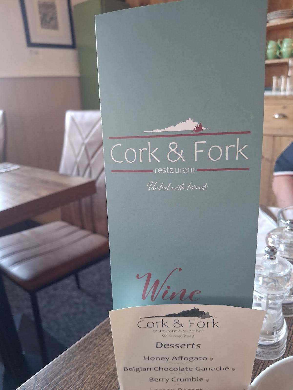 Menu at Cork and Fork restaurant, Penzance