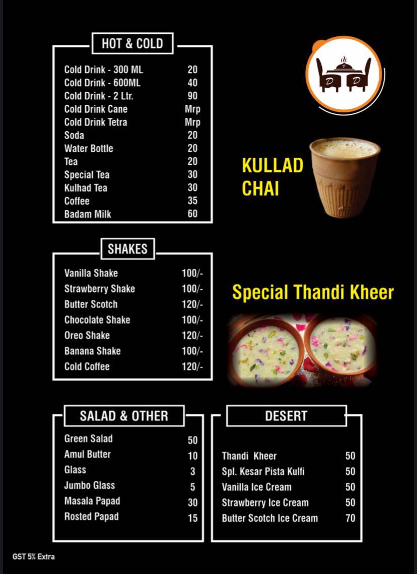 Menu at DHARMA DHABA FBD, Faridabad