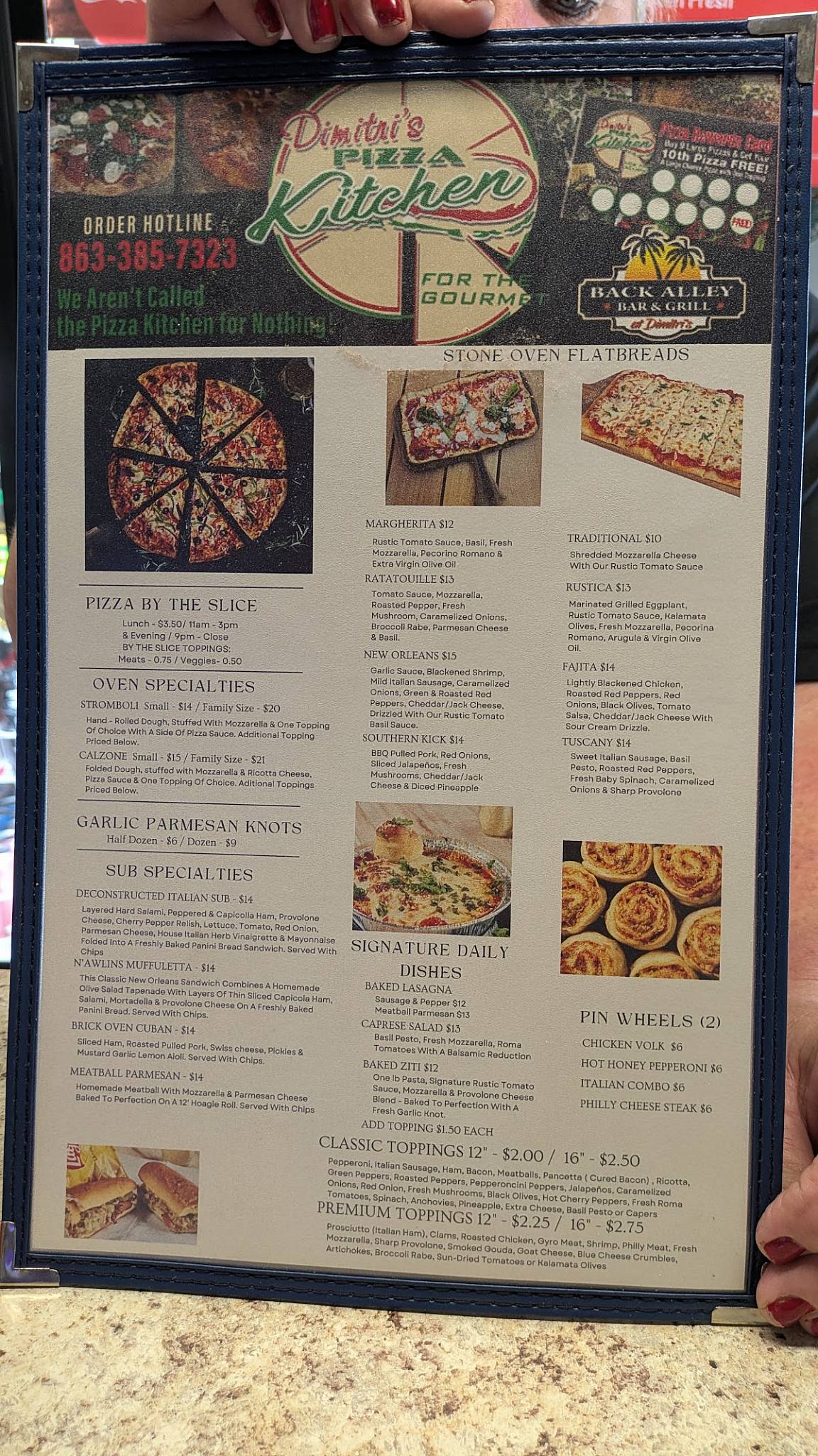 Menu at Dimitri's Restaurant, Pizza Kitchen and Its 5 O'clock Somewhere ...