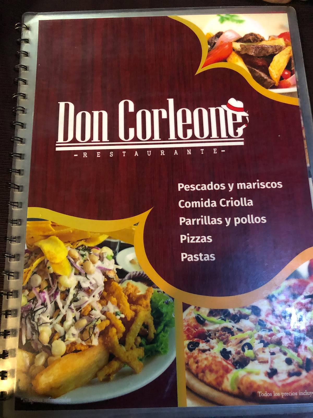 Carta de Don Corleone Restaurant, Miraflores
