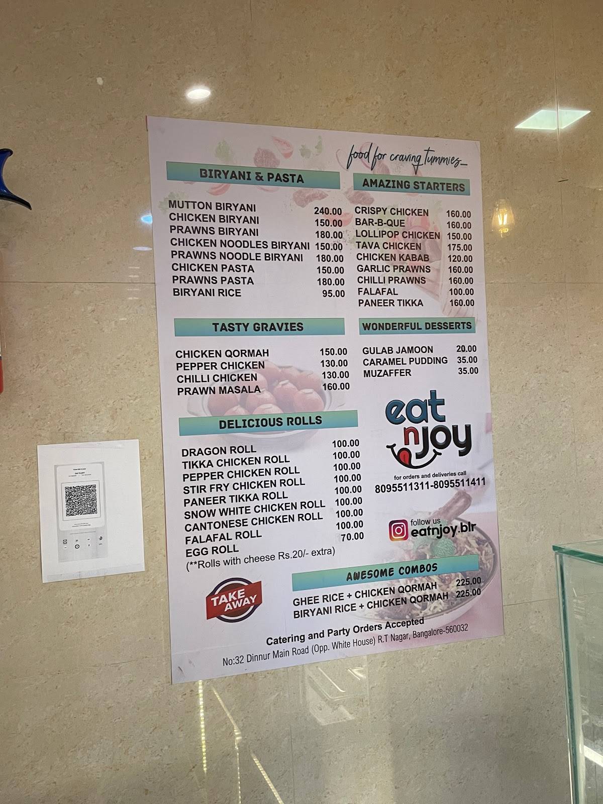Menu at EATNJOY, Bengaluru