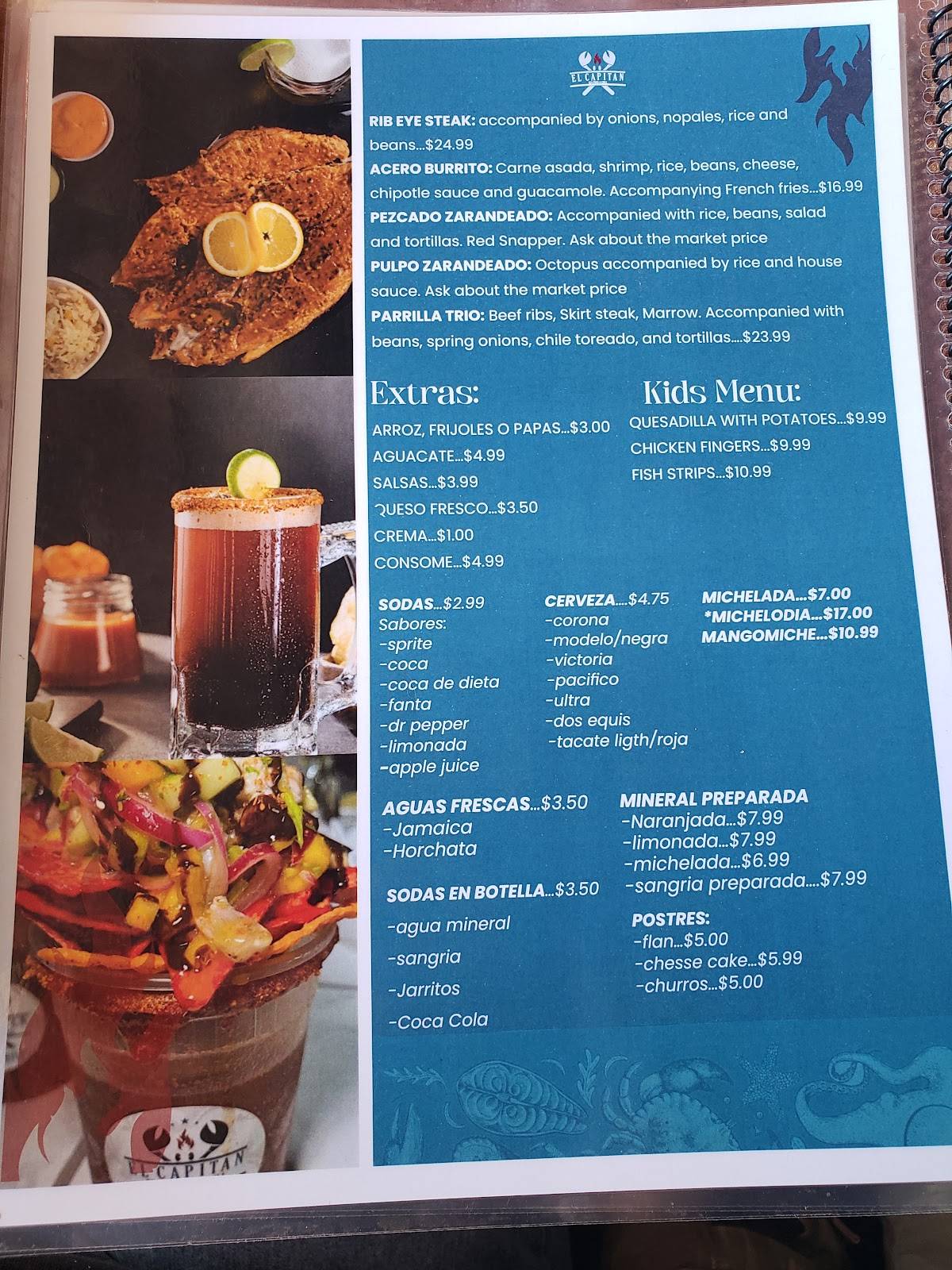 Menu at El Capitan Seafood and Grill restaurant, Wichita
