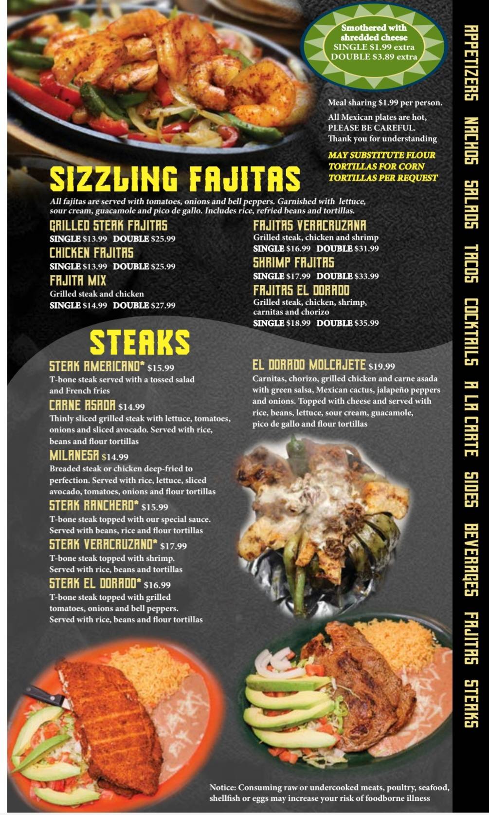 Menu at El Dorado Restaurant and Bar, Columbia City
