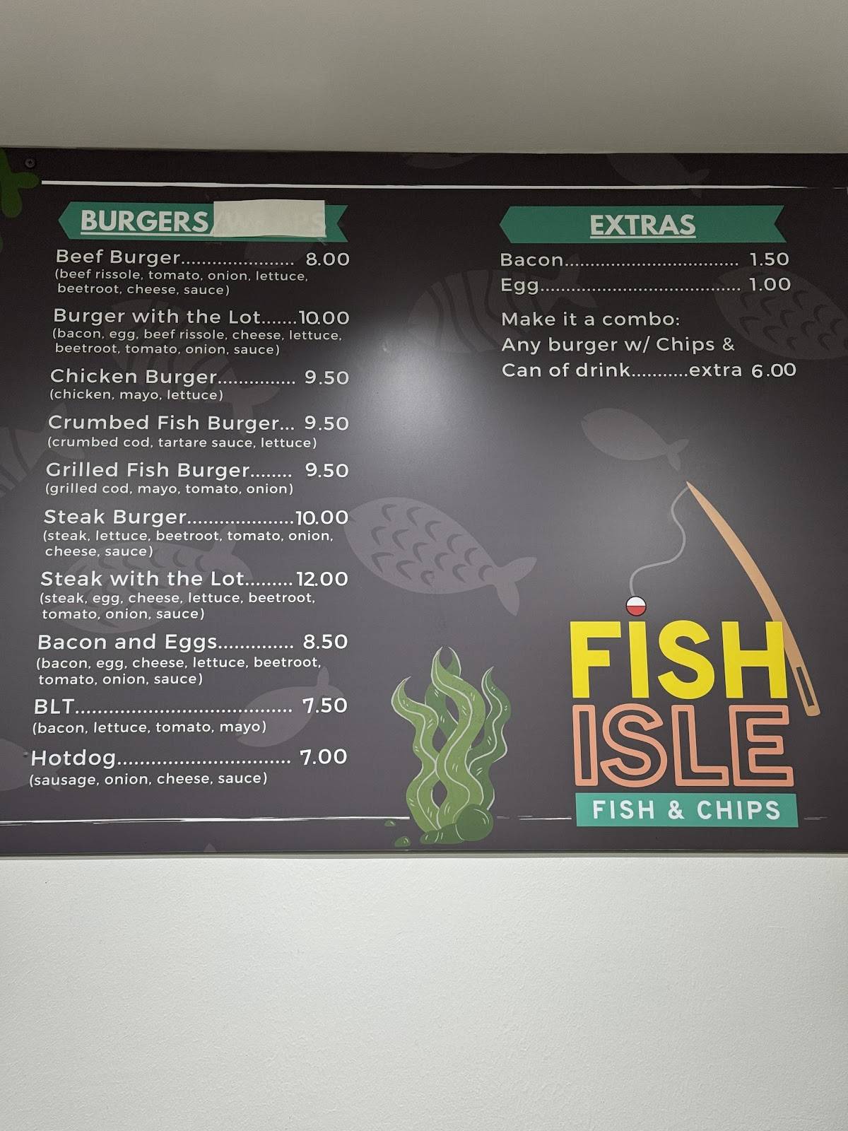 Menu at FISH ISLE restaurant, Graceville