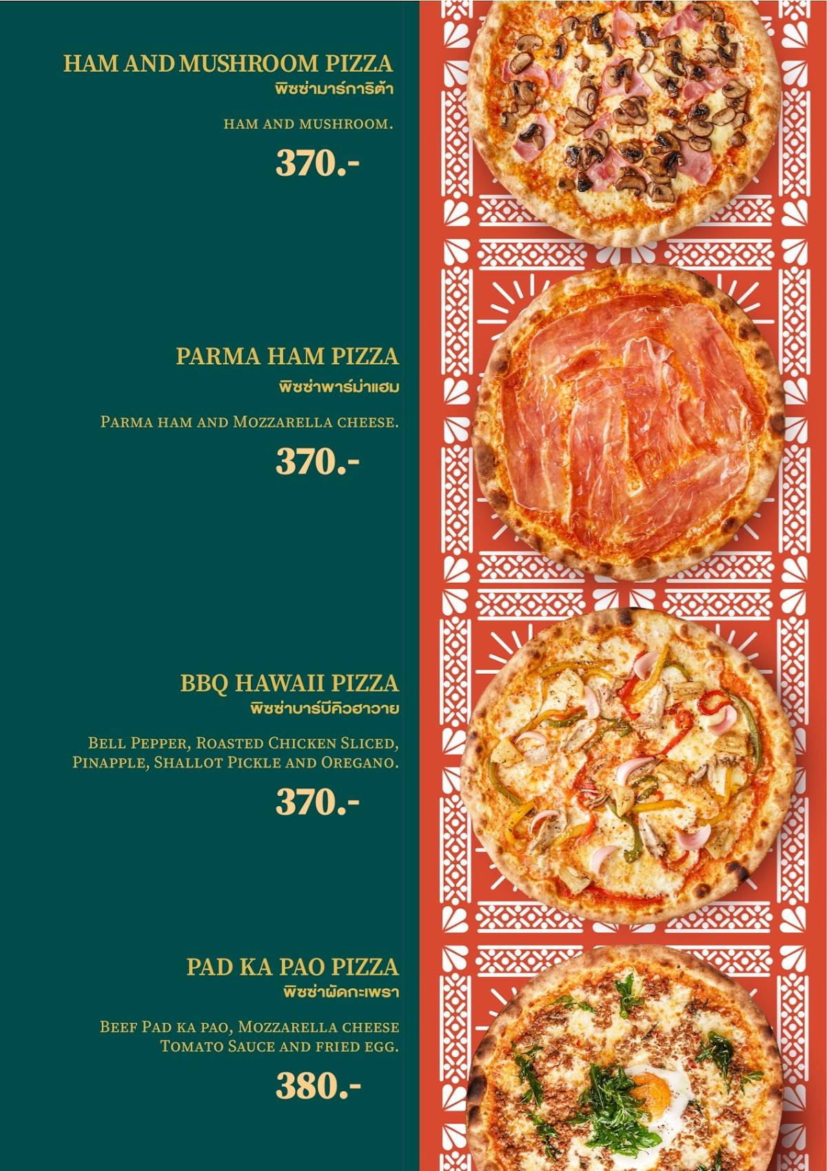 Menu at Fat Coco Seafood Club, Pattaya City