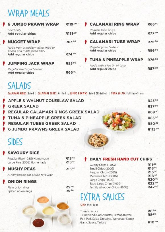 Menu au Fish N Rynfield restaurant, Benoni