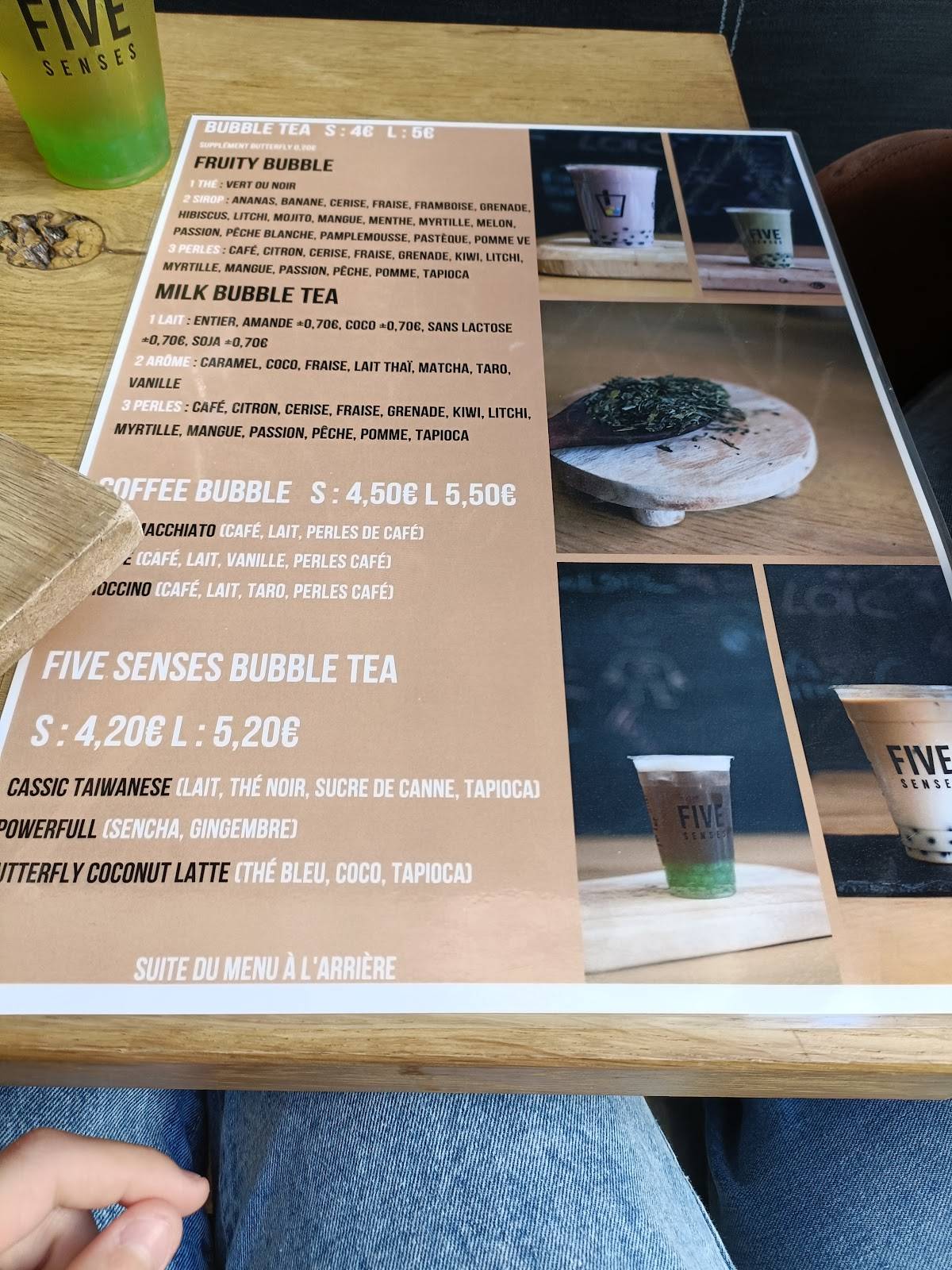 Menu au Five Senses, Mons