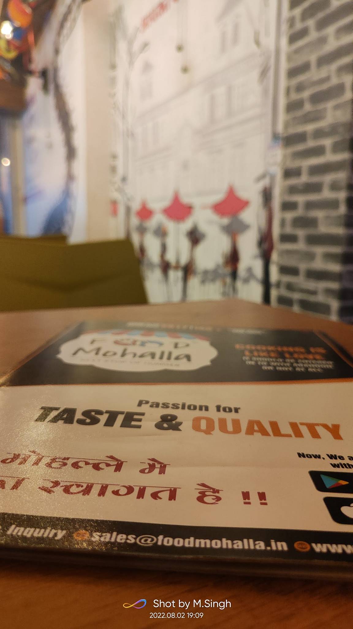 Menu at Food mohalla, Patna, Makhniya kuwa