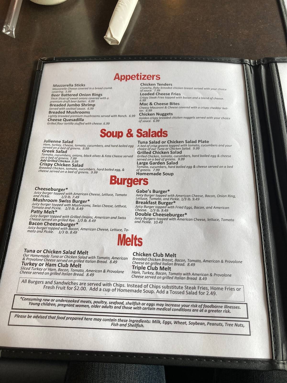 Menu at Gabe's Family Restaurant, Cleveland