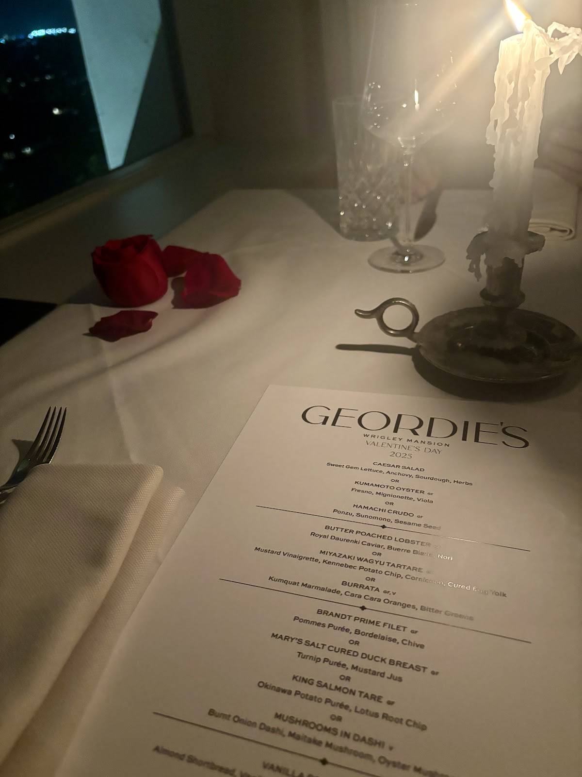 Carta del restaurante Geordie's at Wrigley Mansion, Phoenix