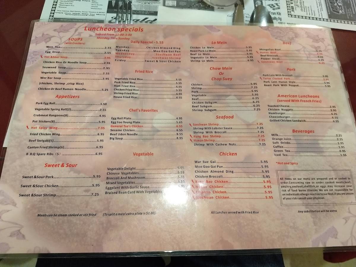 Menu at Golden Crown Restaurant, Tiffin