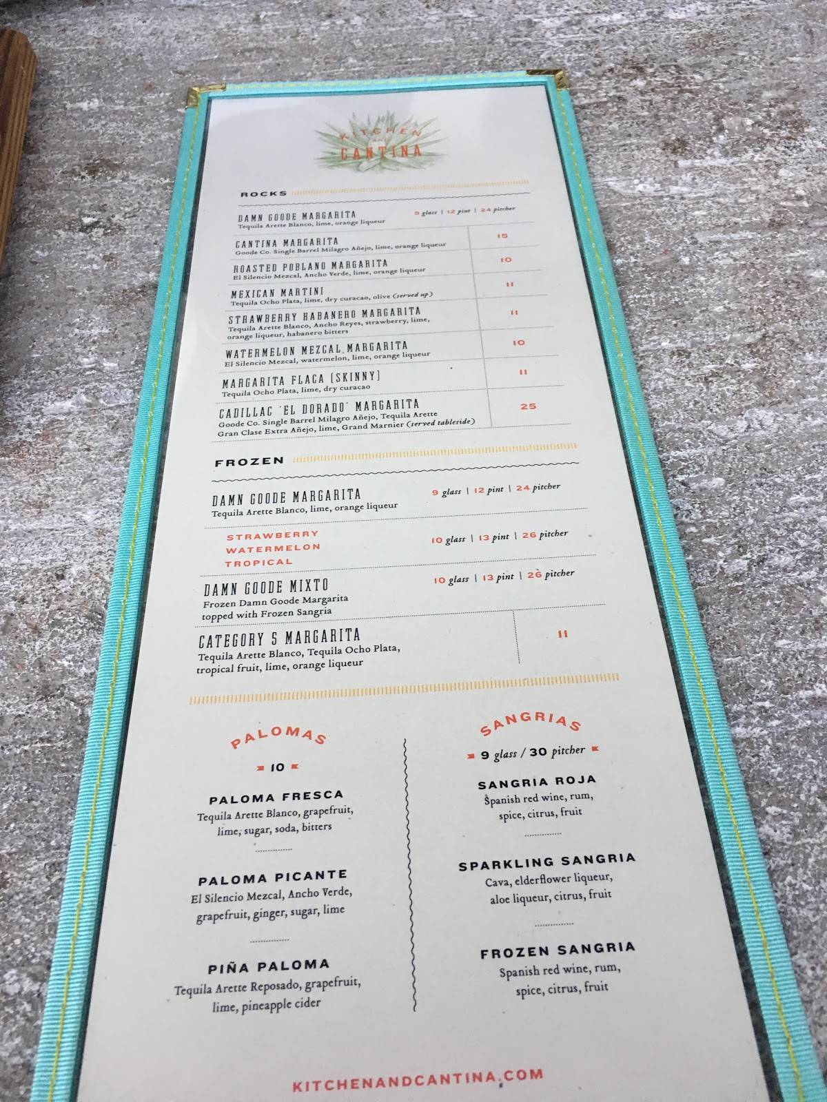 Menu at Goode Co. Kitchen & Cantina restaurant, Houston, Katy Fwy