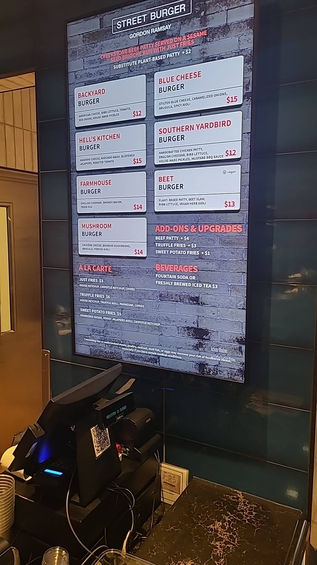Menu at Gordon Ramsay Food Market restaurant, Cherokee