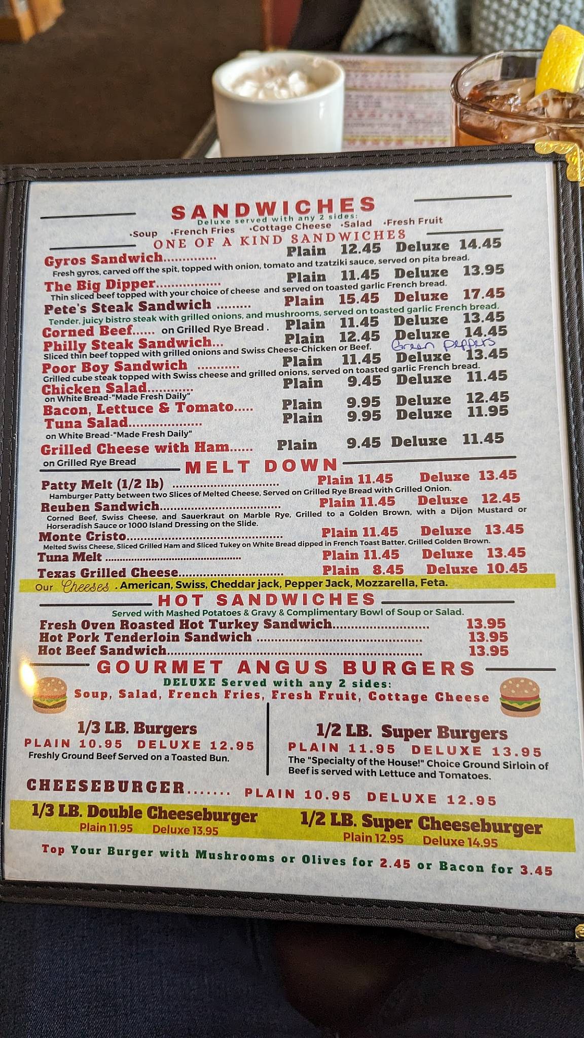 Menu at Grandma's Table restaurant, Montgomery