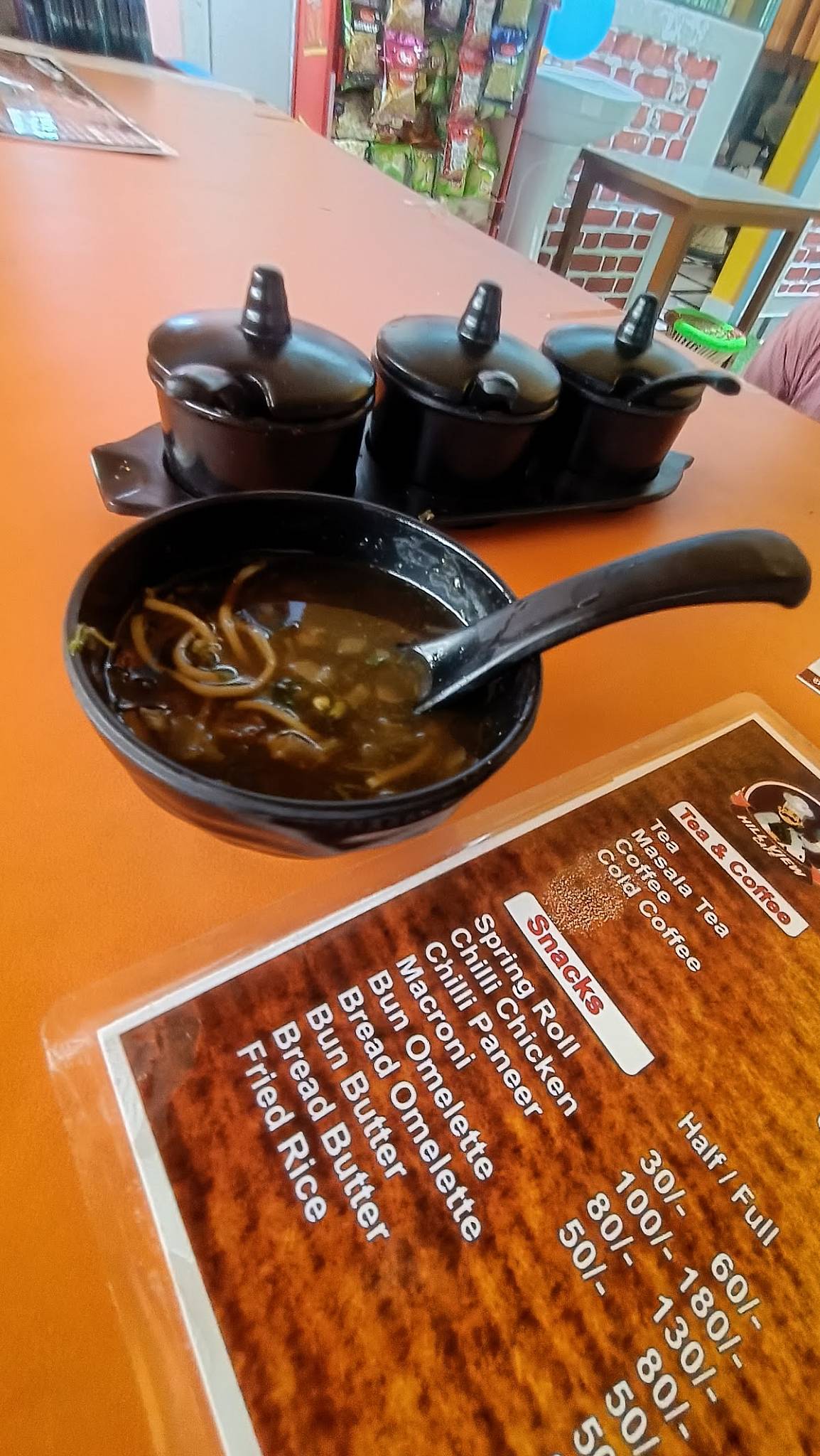 Menu at HILL VIEW café, Dehradun